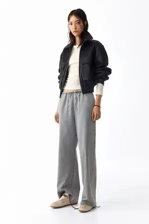 H&m Denim Drawstring Trousers - Gray