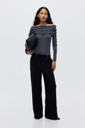 H&m Tailored Rivet Detail Trousers