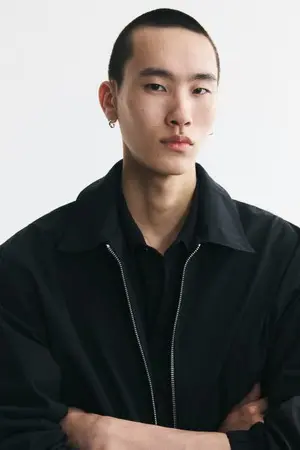 H&M Collared Cotton Twill Zip-up Jacket - Black