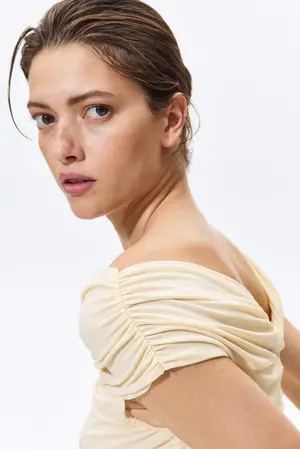 H&m Gathered Off-the-shoulder Top