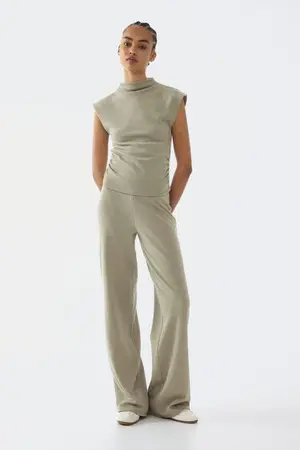 H&m Straight-leg Jersey Pants - Beige