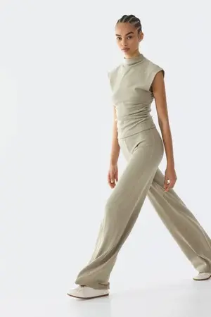 H&m Straight-leg Jersey Pants - Beige