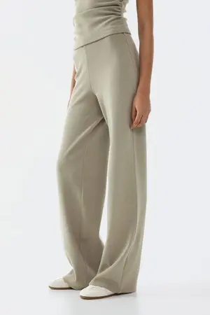 H&m Straight-leg Jersey Pants - Beige
