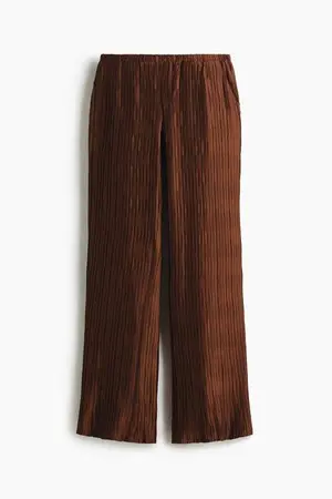 H&m Crinkled Wide-leg Pull-on Trousers