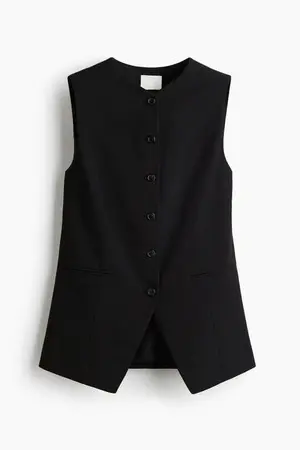 H&m Long Fitted Waistcoat