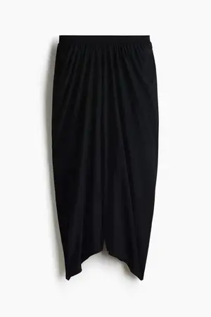 H&m Cropped Barrel Trousers With Draped Effect