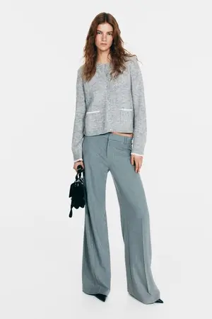 H&m Cable-knit Cardigan With Scalloped Pockets
