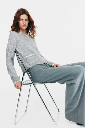 H&m Cable-knit Cardigan With Scalloped Pockets