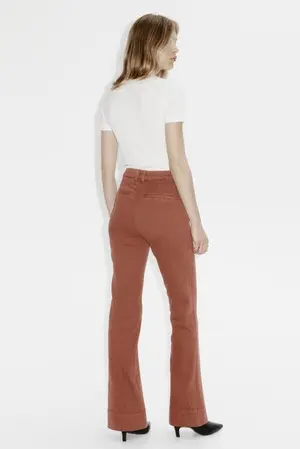 H&m Flared High-rise Jeans - Dark Orange