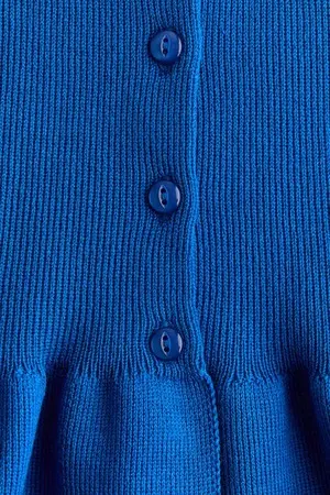 H&m Peplum Cardigan With Button Front And Flared Hem
