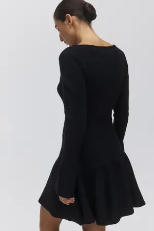 H&m Flounced Rib-knit Mini Dress
