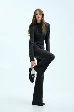 H&m Flared Knitted Trousers
