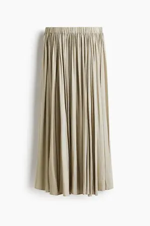 H&m Gathered Modal Maxi Skirt - Beige