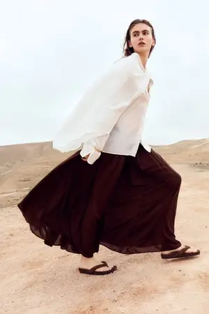 H&m Gathered Modal Maxi Skirt