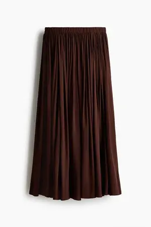 H&m Gathered Modal Maxi Skirt - Brown