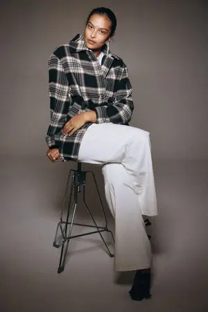 H&M Oversized Checked Coat
