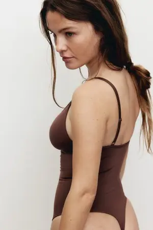 H&m Firm Shape Sculpting Thong Bodysuit - Brown