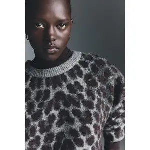 H&m Jacquard-knit Pullover With Round Neck