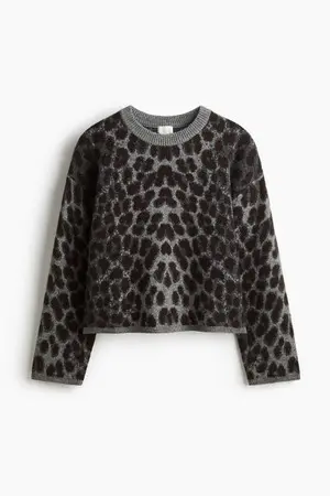 H&m Jacquard-knit Pullover With Round Neck