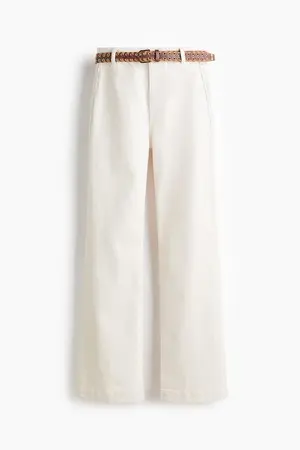 H&m Flared High Waist Denim Jeans - White