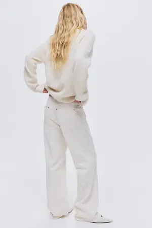 H&m Flared High Waist Denim Jeans - White