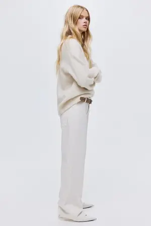 H&m Flared High Waist Denim Jeans - White