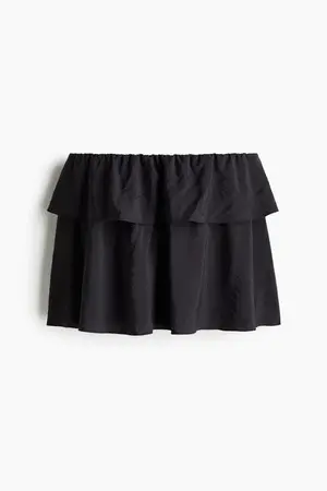 H&m Flared Mini Skirt With Elasticated Waist