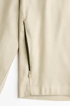 H&m Regular Fit Linen-blend Overshirt - Light Beige