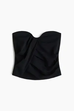 H&m Draped Sweetheart Neckline Bandeau Top
