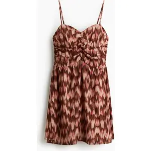 H&M Printed Sweetheart Neckline Strappy Mini Dress