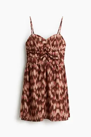 H&M Printed Sweetheart Neckline Strappy Mini Dress