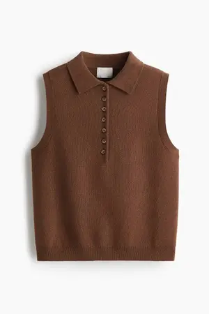 H&m Collared Sweater Vest - Brown