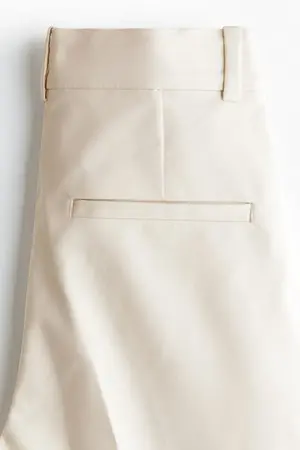 H&m Tapered Ankle-length Slacks - Cream