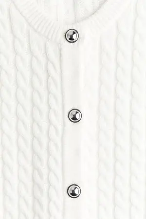 H&m Cable-knit Cardigan With Metal Buttons