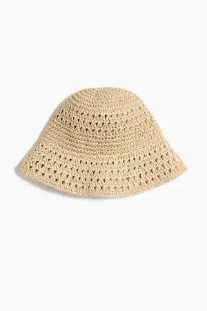 H&m Handmade Straw Bucket Hat - Beige