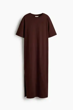 H&m Long T-shirt Dress With Side Slits