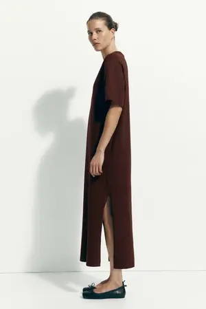 H&m Long T-shirt Dress With Side Slits