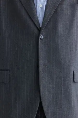 H&m Oversized Fit Single-breasted Jacket With Pin Stripes