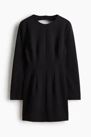 H&m Open-back Long-sleeve Dress