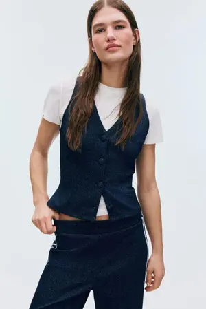 H&m Fitted Jersey Waistcoat With V-neckline