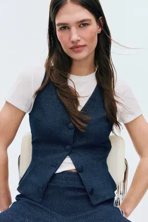 H&m Fitted Jersey Waistcoat With V-neckline