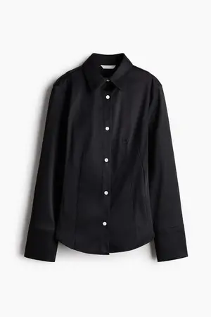 H&m Fitted Twill Shirt With Sheen