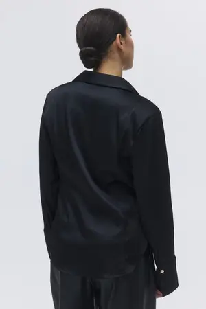 H&m Fitted Twill Shirt With Sheen