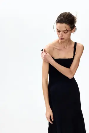 H&m Flared Skirt Midi Dress