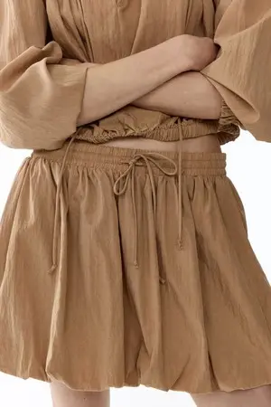 H&m Bubble Hem Skirt - Beige