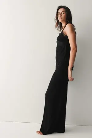 H&m Lace-trimmed Jersey Pyjamas - Black