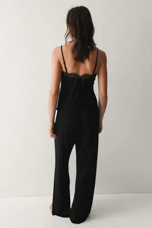 H&m Lace-trimmed Jersey Pyjamas