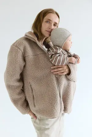 H&M Mama Teddy Jacket For Pregnancy And Babywearing - Beige