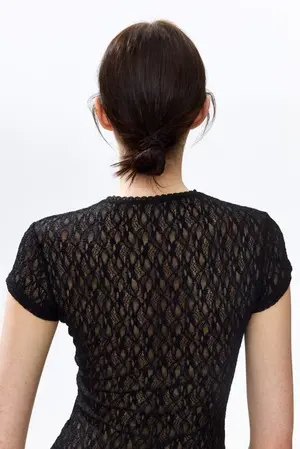 H&m Lace-look Jersey Thong Bodysuit