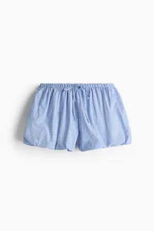 H&m Cotton Gingham Balloon Hem Shorts